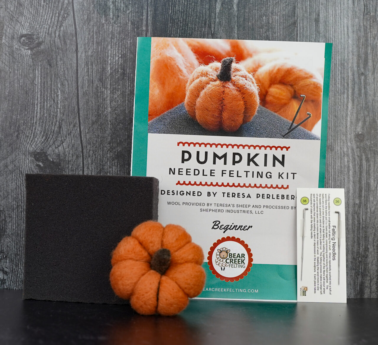 Pumpkin Needle Felting Kit (Beginner) - Bear Creek Felting
