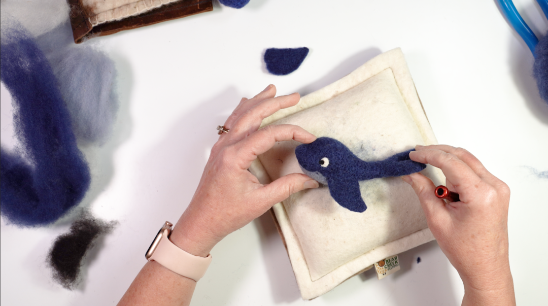 Whale Needle Felting Kit a DIY craft for beginners in Needle Felting