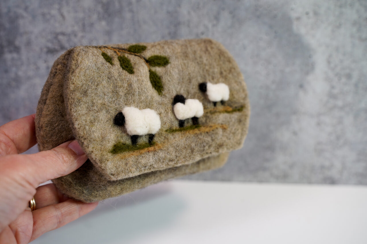Felted Pouch Needle Felting Kit - Sheep - Bear Creek Felting